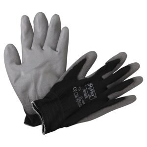 ansell 11-600-10-bk hyflex lite gloves, size 10, black/gray (pack of 12)