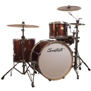 Sawtooth Command Series 4-Piece Shell Pack with 24" Bass Drum, Red Streak, (ST-COM-4PC-24-RS)