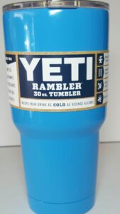 yeti rambler, powder-coated -sports team colors (sky blue) (30 ounce)