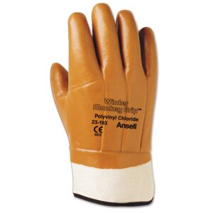 ansell 23-193-10 vinyl gloves, size 10, orange (pack of 12)