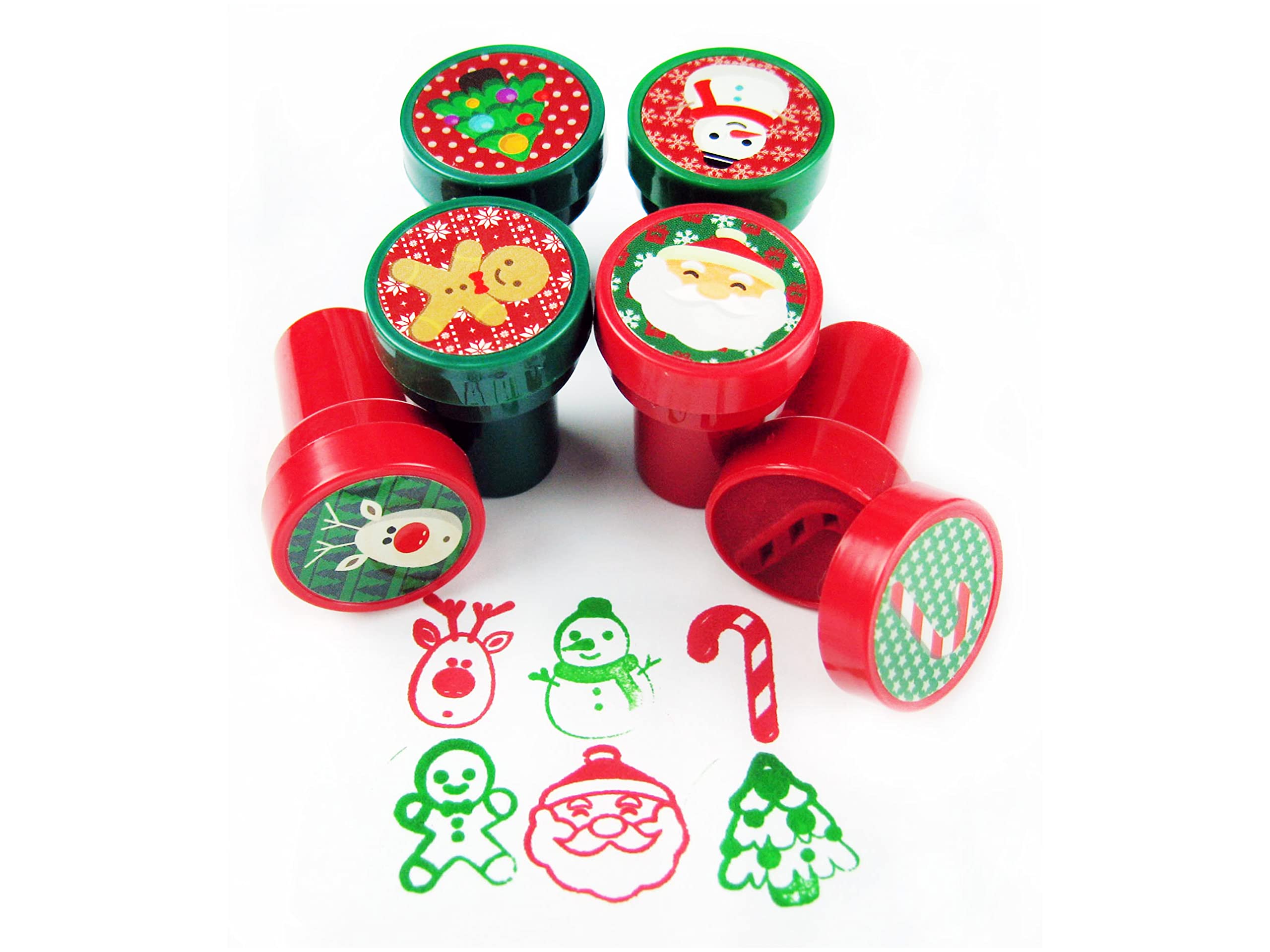 Tiny Mills 24 Pcs Christmas Holidays Stampers for Kids Party Favors, Christmas Stocking Stuffers, Pinata Fillers, Toddler Kids Crafts, Goody Bag Filler, Party Toys, Classroom Rewards Carnival Prizes