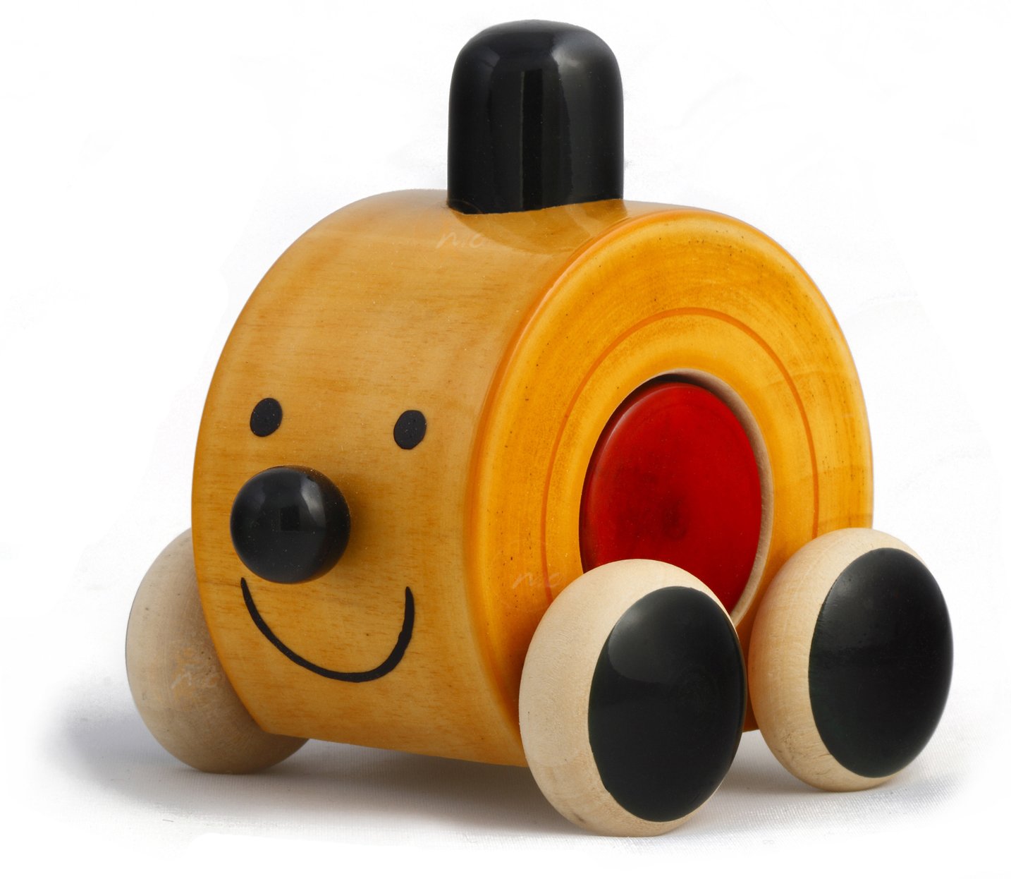 Handmade Wooden Cute Push Toy Made Using Natural Colors for Toddlers 1 Year Old and up, Helps in Early Education and Development | MOEE by Maya Organic (RED)