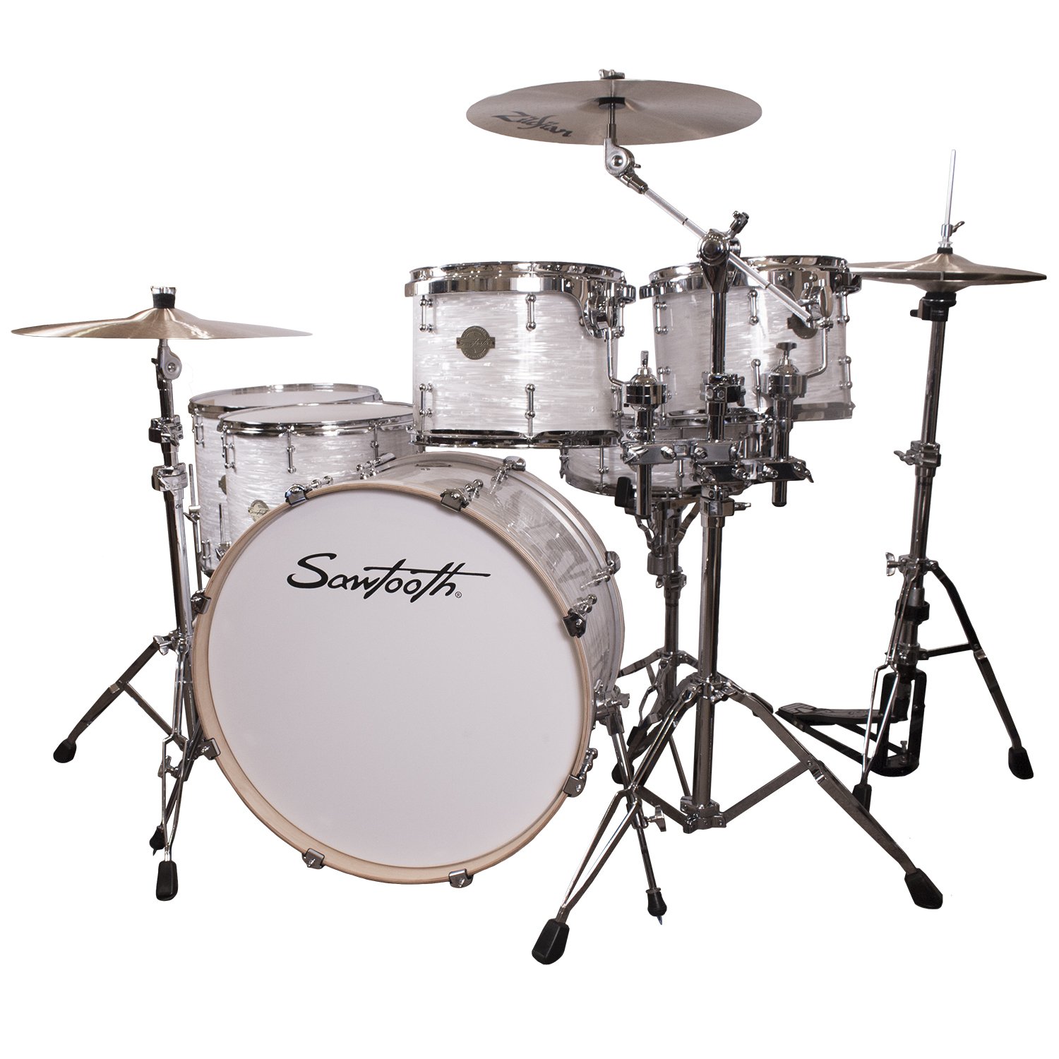 Sawtooth Command Series 6-Piece Drum Set Shell Pack with 24" Bass Drum, White Oyster