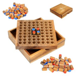 logica puzzles art. othello - board game in fine wood - strategy game for 2 players - travel version