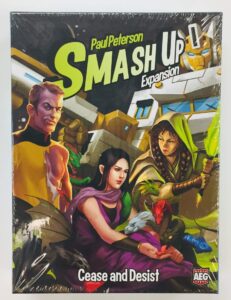 aeg smash up: cease & desist card game expansion | astroknights, changerbots, ignobles, star roamers | 2-4 players | ages 14+ | 30-45 minute playtime