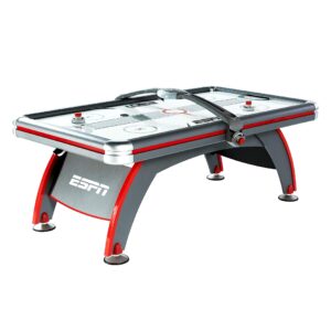 espn sports air hockey game table: 84 inch indoor arcade gaming set with electronic overhead score system, sound effects, multi (awh084_188e)