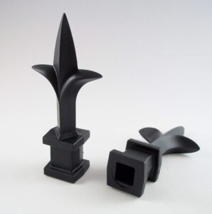 retrospec creations 50 each for 1/2" black plastic finial tops for iron picket fence triad spear - #1-50