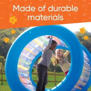 HearthSong Roll With It! Giant Inflatable Colorful Rolling Wheel for Active Outdoor Play, 45" Diam., Holds up to 200 Lbs.