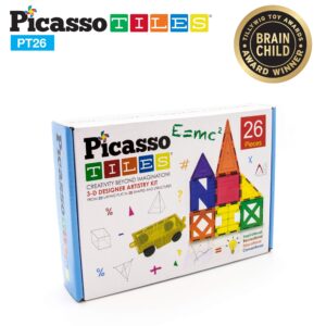 PicassoTiles Building Blocks Inspirational Kit 3D Building Construction Toys Clear Magnetic Stacking Set STEM Playboards Magnet Felt Tiles Novelty Games, Creativity Beyond Imagination