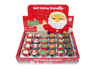 tiny mills 24 pcs christmas holidays stampers for kids party favors, christmas stocking stuffers, pinata fillers, toddler kids crafts, goody bag filler, party toys, classroom rewards carnival prizes