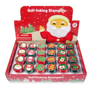 Tiny Mills 24 Pcs Christmas Holidays Stampers for Kids Party Favors, Christmas Stocking Stuffers, Pinata Fillers, Toddler Kids Crafts, Goody Bag Filler, Party Toys, Classroom Rewards Carnival Prizes