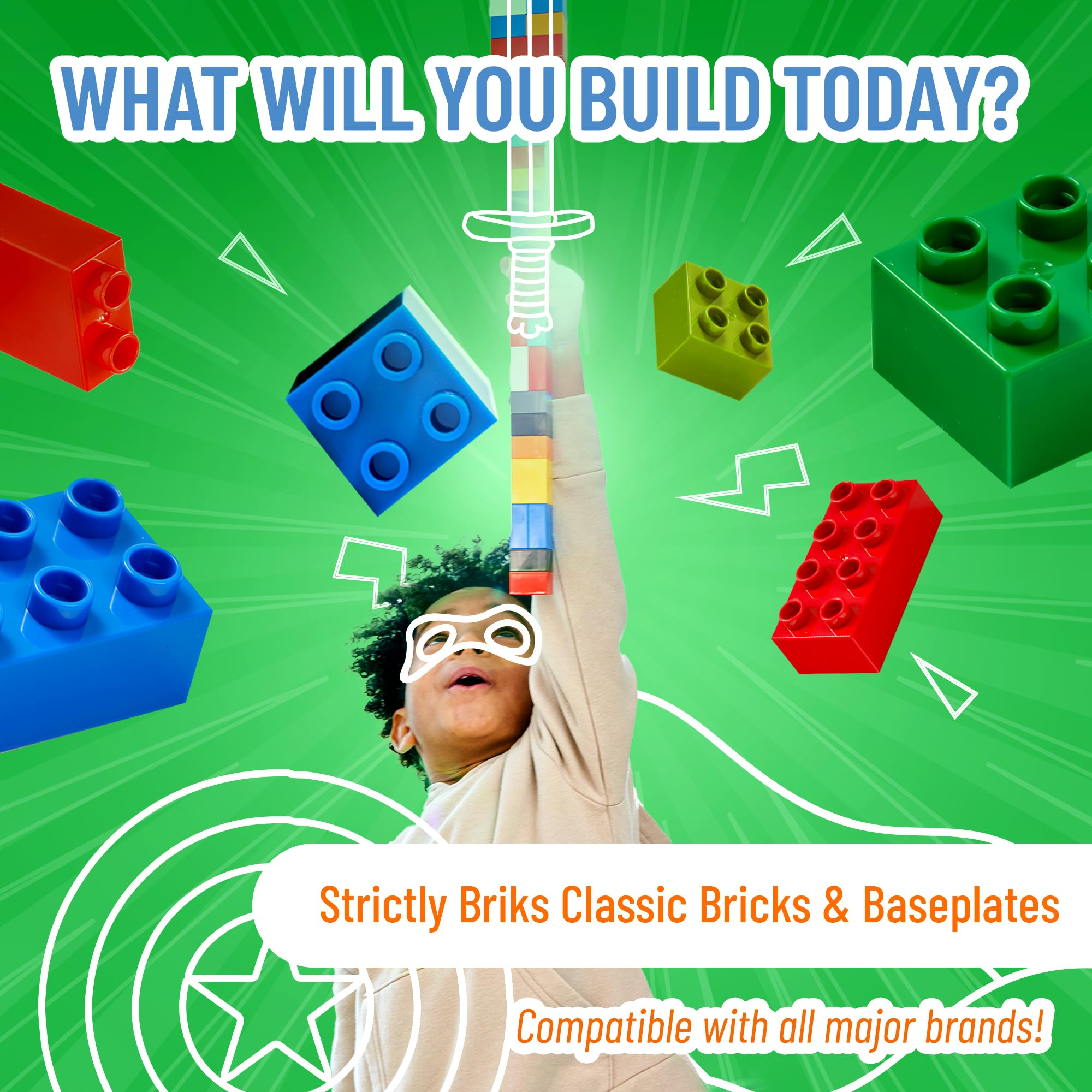 Strictly Briks Compatible with Lego Classic Stackable Baseplates, Building Bricks for Towers, Shelves, and More, Charcoal Gray, 4 Base Plates & 30 Stackers, 6x6 Inches