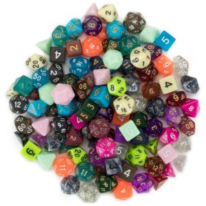 wiz dice series ii - dnd dice set (105 dice, 15 sets of 7 unique colors) - perfect dnd gifts - role playing dice dnd accessories for ttrpg mtg dice games -d&d dice game sets in unique finishes