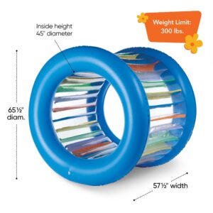 HearthSong Roll With It! Giant Inflatable Colorful Rolling Wheel for Active Outdoor Play, 45" Diam., Holds up to 200 Lbs.