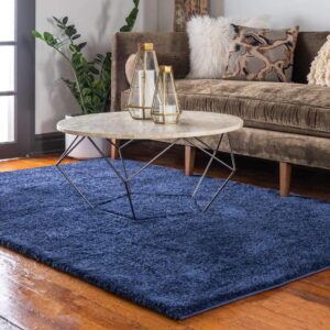 Unique Loom Solo Collection Area Rug - Calabasas (10' x 13' Rectangle, Navy Blue)