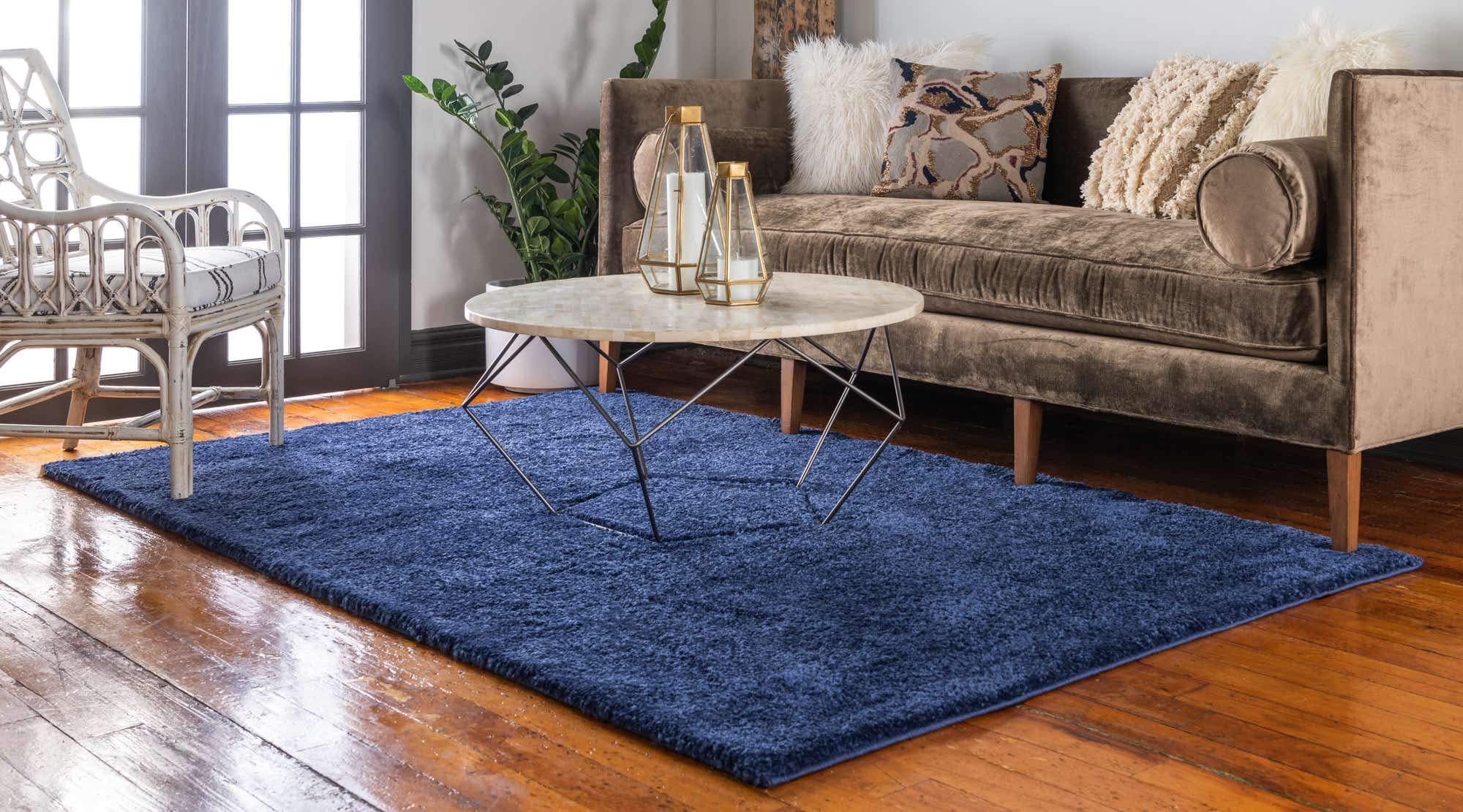 Unique Loom Solo Collection Area Rug - Calabasas (10' x 13' Rectangle, Navy Blue)