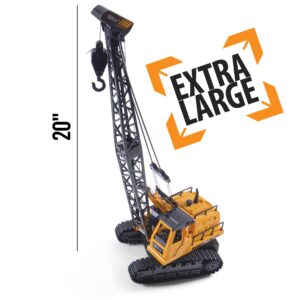 Top Race 12 Channel Rc Remote Control Kids Crane Construction Crane Tractor with Lights and Sounds - Remote Control Crane Truck for Boys and Girls Ages 3,4,5,6,7 and Up