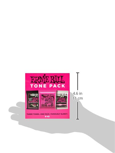 Ernie Ball Super Slinky Electric Tone Pack Guitar Strings, 9-42 Gauge (P03333)