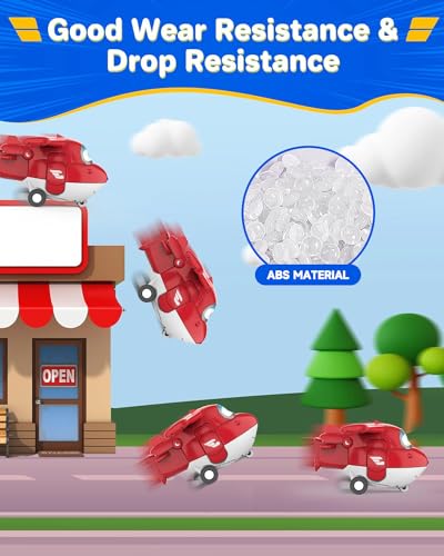 Super Wings Toys, Transformer Toys 2 Inch, Airplane Toy for Kids 3-5 Years Old, 15 Packs Transforming Jet Playset, Real Mobile Wheels, Birthday Party Supplies for Preschool Boys and Girls