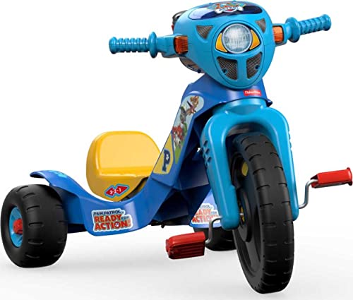 Fisher-Price PAW Patrol Toddler Tricycle Lights & Sounds Trike Toy Bike with Handlebar Grips & Storage for Preschool Kids Ages 2+ Years