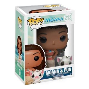 funko pop disney: moana - moana & pua action figure, brown, standard