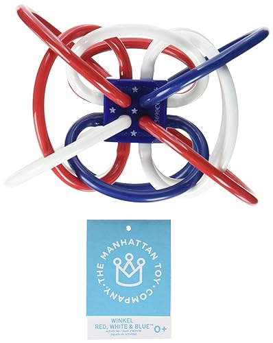 Manhattan Toy Red, White, and Blue Winkel Rattle and Teether Baby Toy