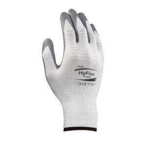 ansell 103333 hyflex series 11-800 foam nitrile precision protection glove for handling small parts, size 9, white/grey (pack of 12)