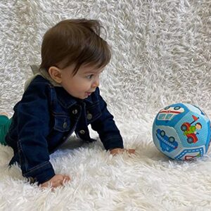 HABA 5.5" Baby Ball Vehicles Tummy Time and Sensory Play Favorite to Encourage Crawling and Gross Motor Skills for Babies 6 Months and Up