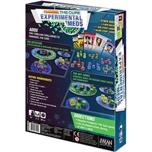 Z-Man Games Pandemic The Cure Experimental Meds Board Game EXPANSION | Family Board Game | Cooperative Board Game | Ages 8+ | 2 to 5 players | Average Playtime 30 minutes | Made by Z-Man Games