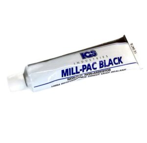 non-toxic high temp mill-pac black sealant | fireplaces, wood, pellet, and gas stoves, direct vent systems, flue joints | environmentally friendly | 1050-degree (90 ml squeeze tube)