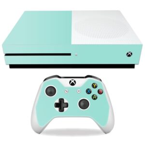 mightyskins skin compatible with microsoft xbox one s - solid seafoam | protective, durable, and unique vinyl decal wrap cover | easy to apply, remove, and change styles | made in the usa