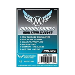 1.000 mayday 45 x 68 mini eu small european size board game sleeves - 10 packs by mayday games