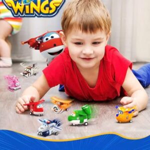 Super Wings Toys, Transformer Toys 2 Inch, Airplane Toy for Kids 3-5 Years Old, 15 Packs Transforming Jet Playset, Real Mobile Wheels, Birthday Party Supplies for Preschool Boys and Girls