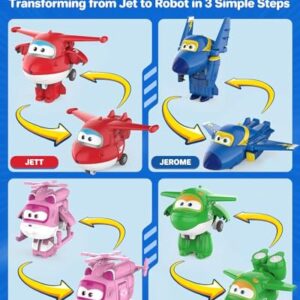 Super Wings Toys, Transformer Toys 2 Inch, Airplane Toy for Kids 3-5 Years Old, 15 Packs Transforming Jet Playset, Real Mobile Wheels, Birthday Party Supplies for Preschool Boys and Girls