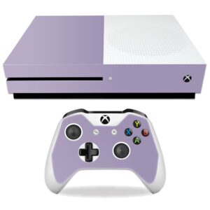 mightyskins skin compatible with microsoft xbox one s - solid lavender | protective, durable, and unique vinyl decal wrap cover | easy to apply, remove, and change styles | made in the usa