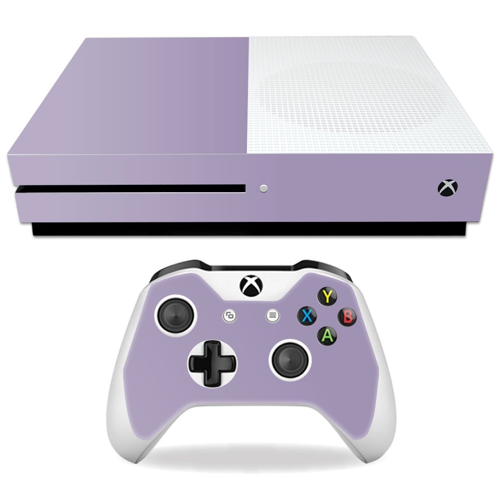 MightySkins Skin Compatible with Microsoft Xbox One S - Solid Lavender | Protective, Durable, and Unique Vinyl Decal wrap Cover | Easy to Apply, Remove, and Change Styles | Made in The USA