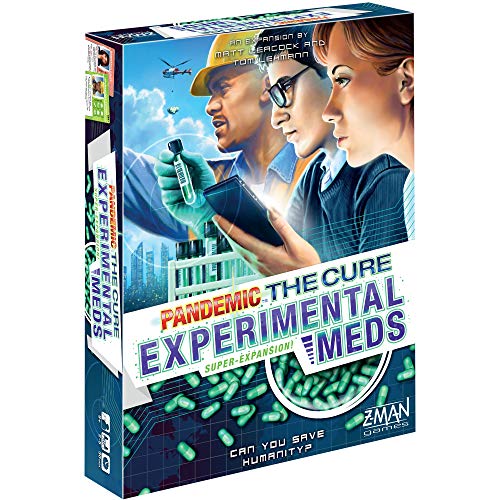 Z-Man Games Pandemic The Cure Experimental Meds Board Game EXPANSION | Family Board Game | Cooperative Board Game | Ages 8+ | 2 to 5 players | Average Playtime 30 minutes | Made by Z-Man Games