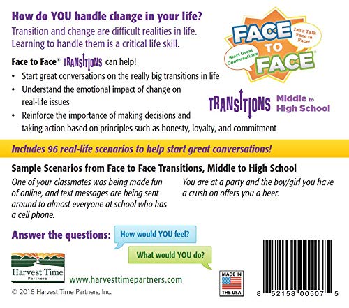 Face to Face Transitions Card Game (Middle to High School Edition) – Communication Development for Important Life Transitions, Ages 12 and Up