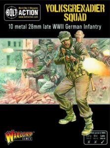 bolt action warlord games, world war ii german volksgrenadier squad wargaming miniatures