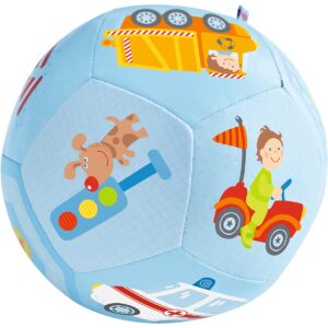 haba 5.5" baby ball vehicles tummy time and sensory play favorite to encourage crawling and gross motor skills for babies 6 months and up