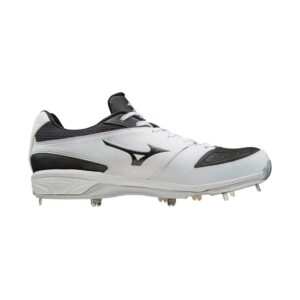 Mizuno Men's Dominant IC Baseball Shoe, White/Black, 7 D US