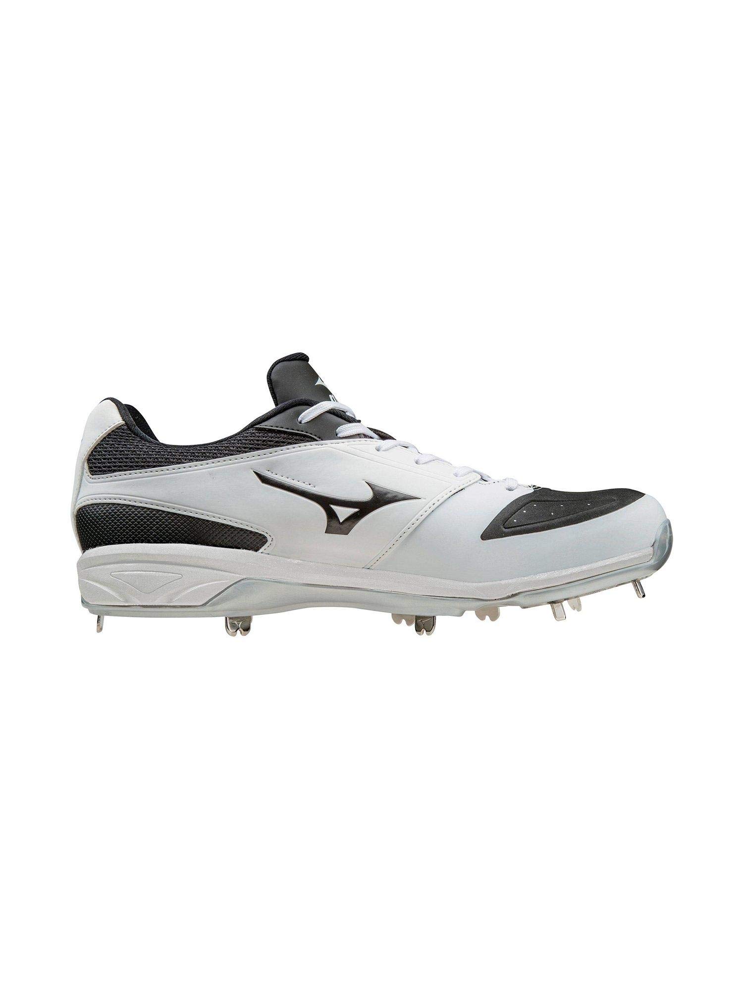 Mizuno Men's Dominant IC Baseball Shoe, White/Black, 7 D US