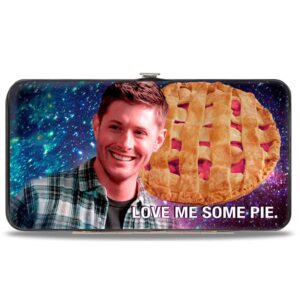 buckle-down unisex adults buckle-down hinge - dean smiling/pie galaxy blue-purple fade + supernatural black/white wallet, multicolor, 7 x 4 us