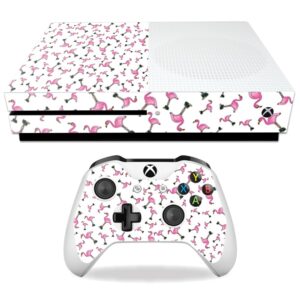 mightyskins skin compatible with microsoft xbox one s - cool flamingo | protective, durable, and unique vinyl decal wrap cover | easy to apply, remove, and change styles | made in the usa