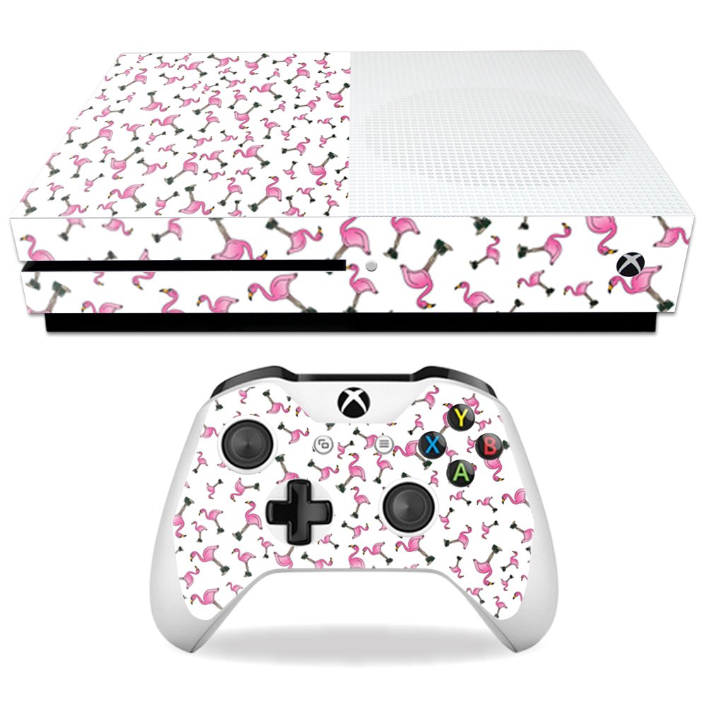 MightySkins Skin Compatible with Microsoft Xbox One S - Cool Flamingo | Protective, Durable, and Unique Vinyl Decal wrap Cover | Easy to Apply, Remove, and Change Styles | Made in The USA