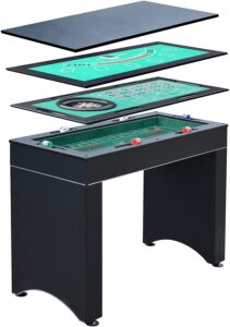 hathaway unisex adult classic monte carlo 4 in 1 casino game table, black, craps and bar table includes accessories us