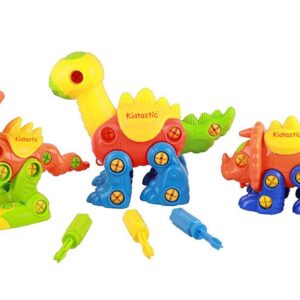 Kidtastic Dinosaur Toys, 106 pcs Take Apart Stem Learning Toys with Screwdriver, Ages 3-6 Year Kids Birthday Gift, Fun Construction for Boys and Girls - Build a Dinosaur, 3 yr Old Toddler Toys