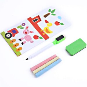 Wooden Toy Magnetic Board Puzzle Games , Double Side Jigsaw &Drawing Sketchpad Writing Dry Erase Board Chalkboard Educational Toys for Kids