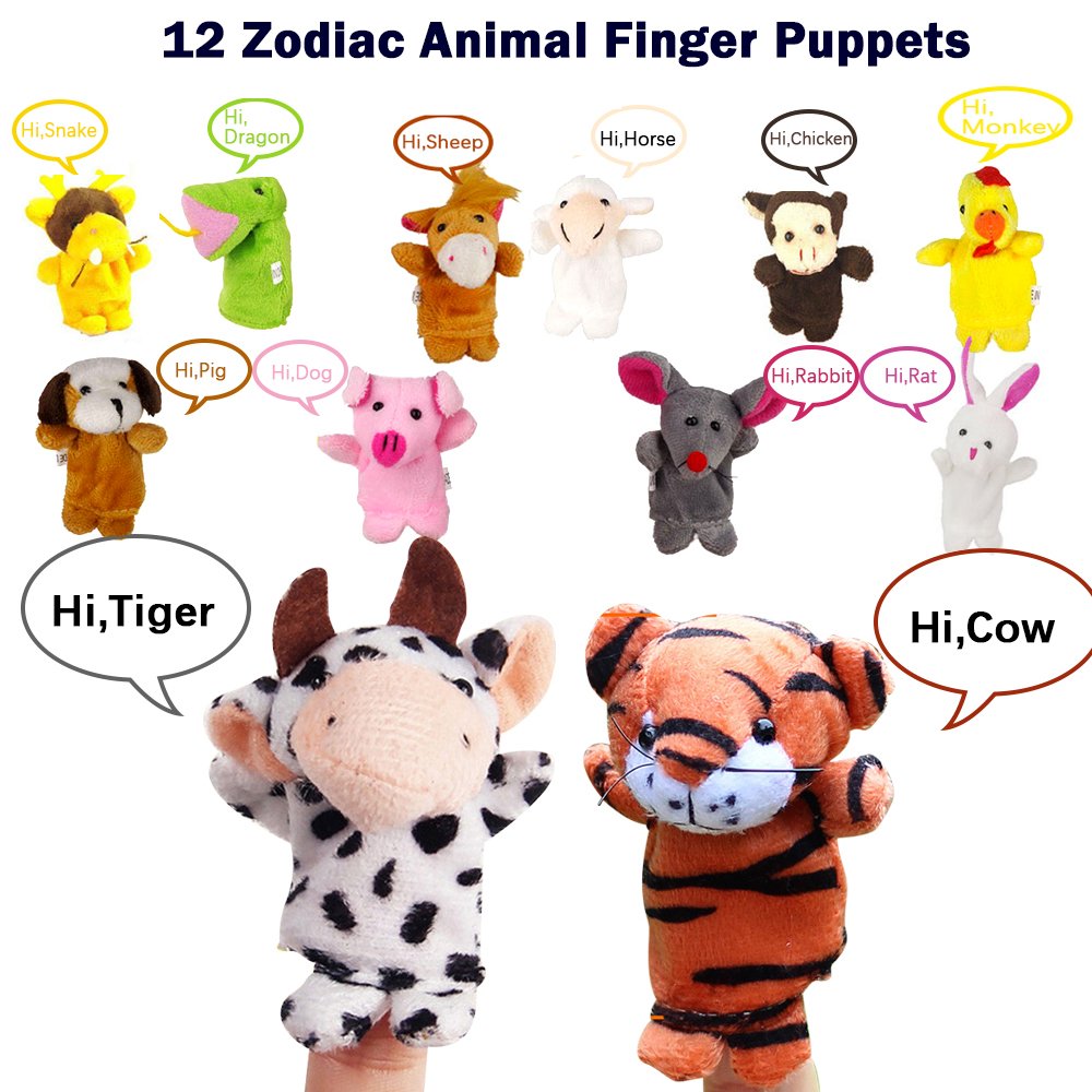 22 pcs Plush Animals Finger Puppet Toys - Mini Plush Figures Toy Assortment for Kids, Soft Hands Finger Puppets Game for Autistic Children, Great Family Parents Talking Story Set