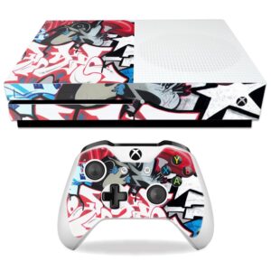 mightyskins skin compatible with microsoft xbox one s - graffiti mash up | protective, durable, and unique vinyl decal wrap cover | easy to apply, remove, and change styles | made in the usa